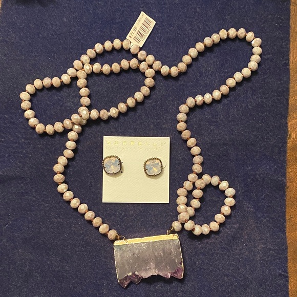 Sorrelli | Jewelry | Sorrelli Lavender And Gold Necklace With Earrings ...